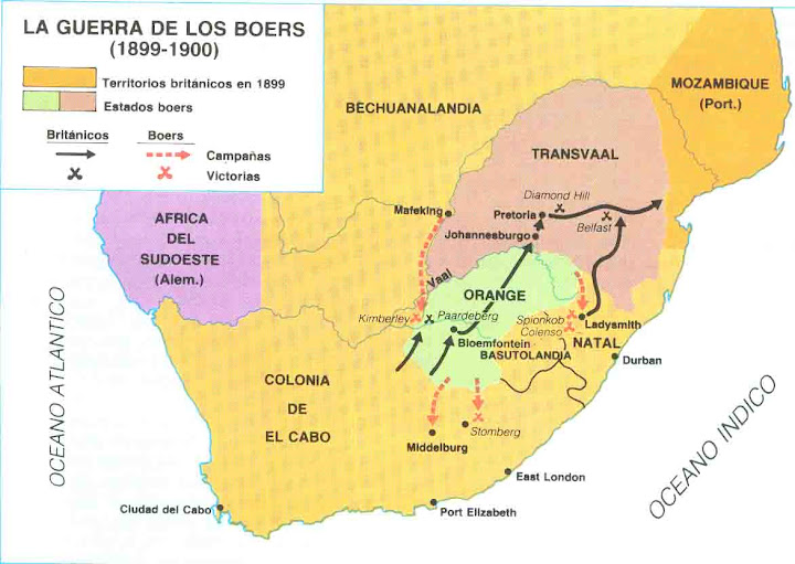 Mapa - La Guerra de los Boers 1899-1902 [The Boers War of 1899-1902]